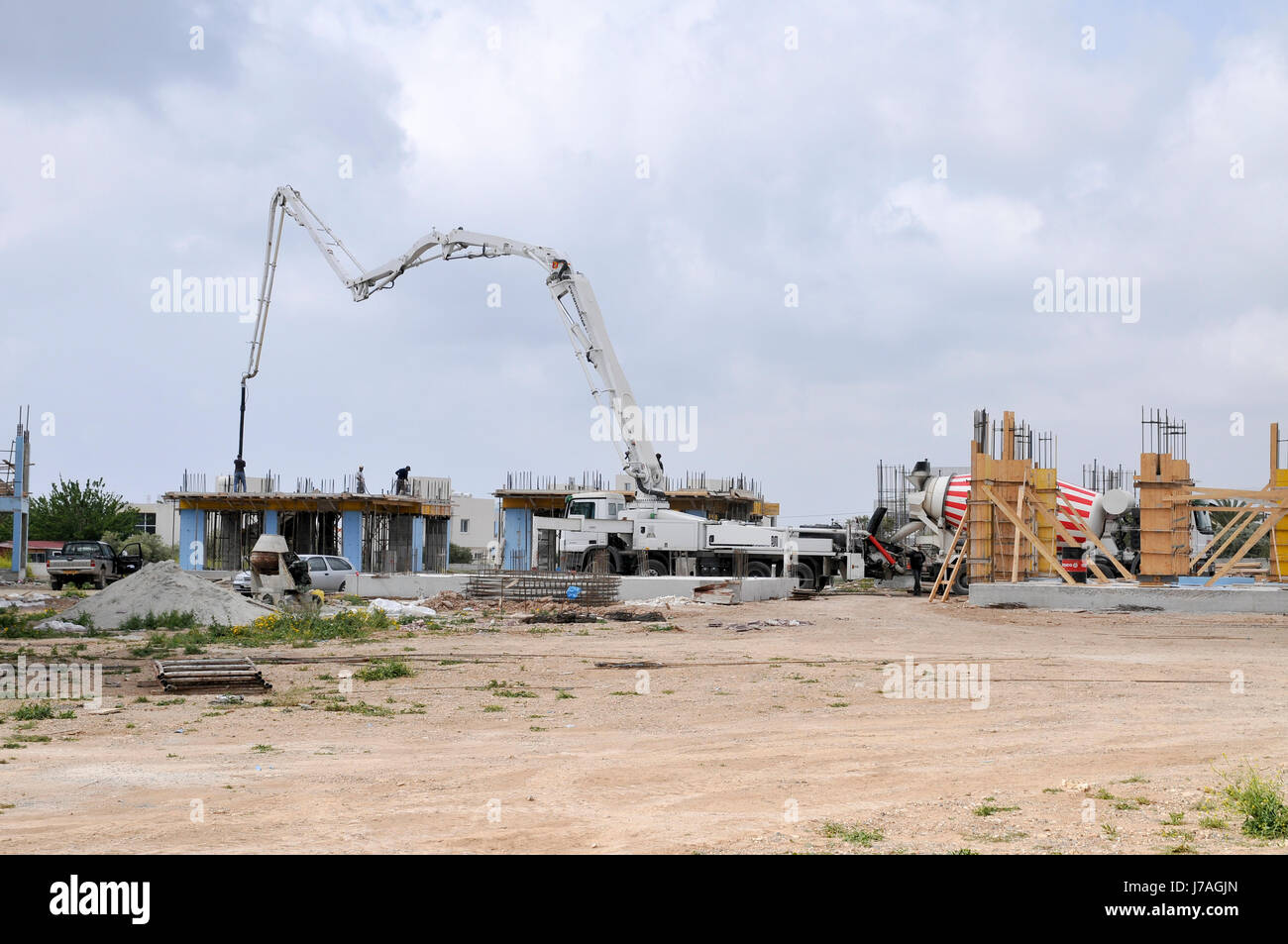 Construction site. Photographed in Paphos, Cyprus Stock Photo - Alamy