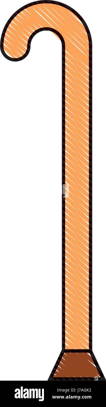 wooden cane isolated icon Stock Vector Image & Art - Alamy