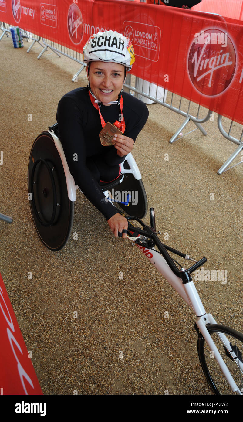 Manuela Schar, wins womens elite, London marathon Featuring: Manuela ...