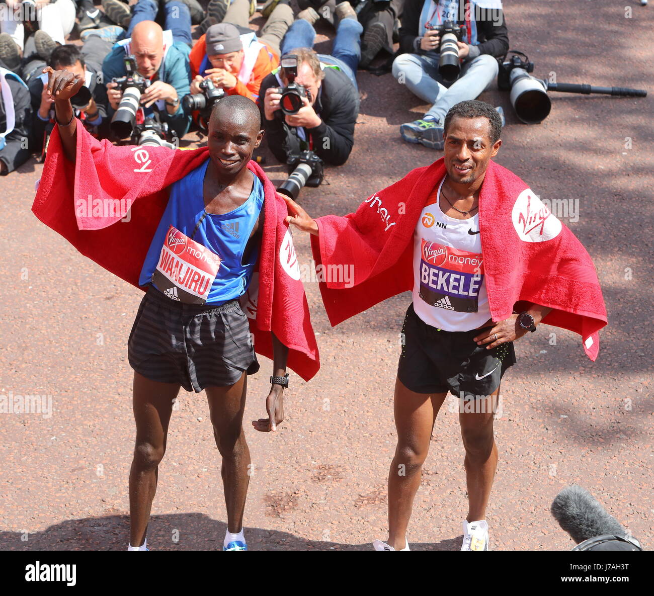 Kenya’s Daniel Wanjiru held off Kenenisa Bekele to win his first London ...