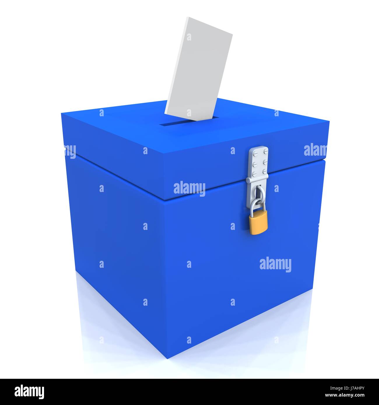 finished blank ballot box blue 01 Stock Photo - Alamy
