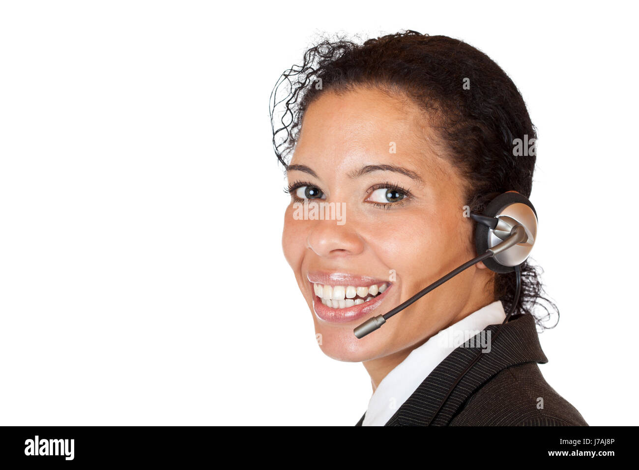 phoning with headset Stock Photo - Alamy