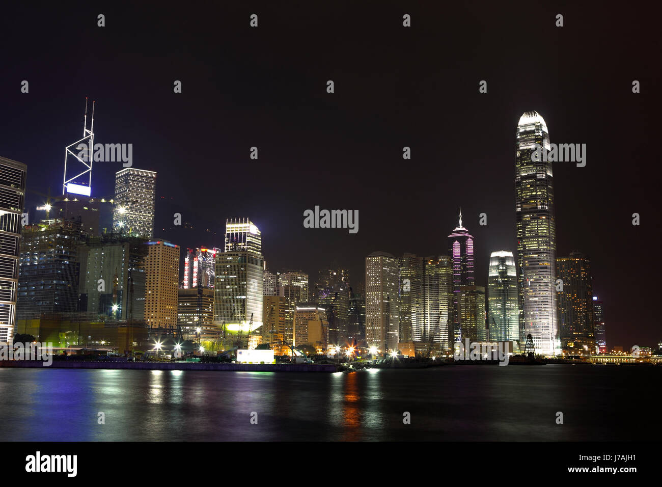 city town night nighttime building blue tower office travel city town ...