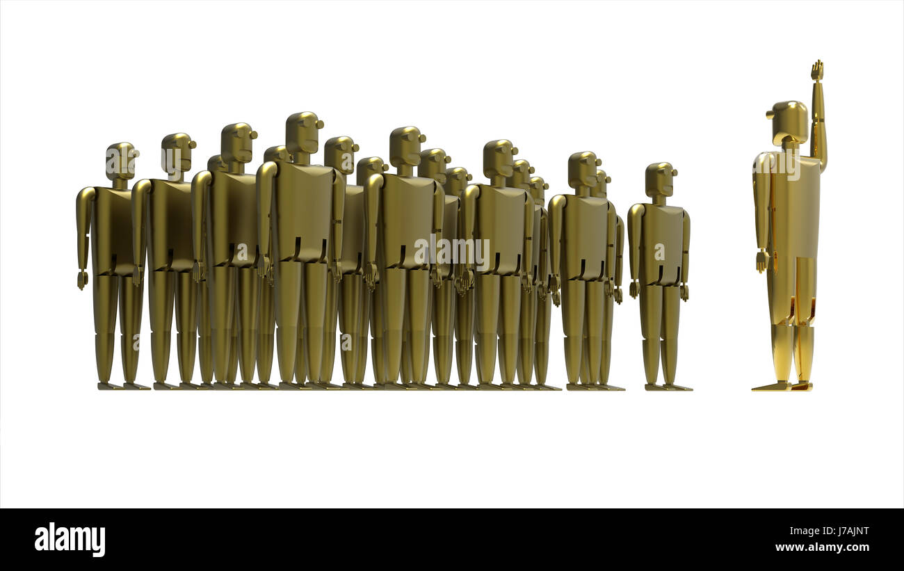 Robot army render technology science future automation collective hi ...