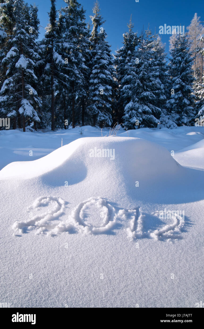 winter text landscape scenery countryside nature forest blue greeting ...