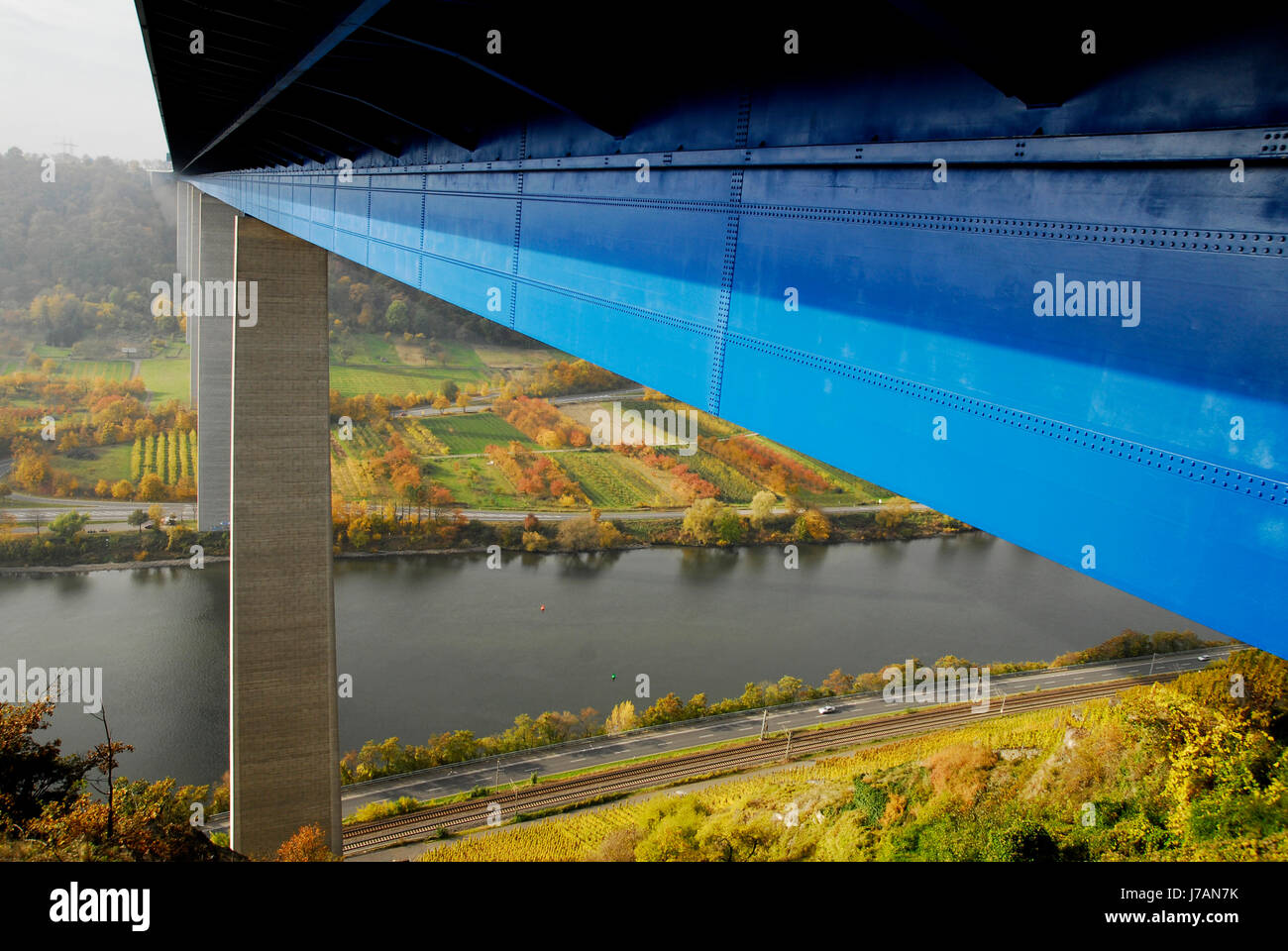 bridge mosel bridge vineyards mosel steel motorway highway transition ...