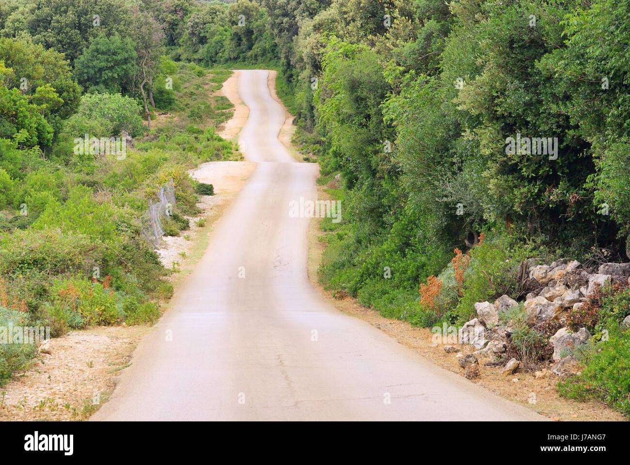 stone wall croatia path way street road old stone rock wall small tiny ...