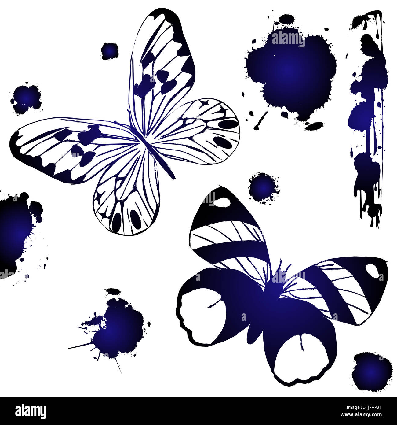 art butterfly drop spot spots artistic ink drip drops seeping sopping ...