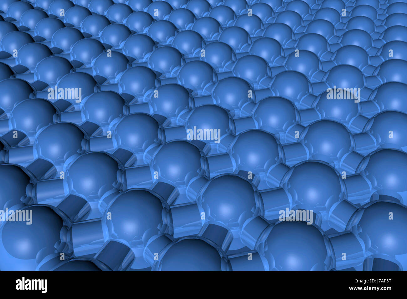 order cell metallic matrix sphere rounded nanotechnology blue ball ...
