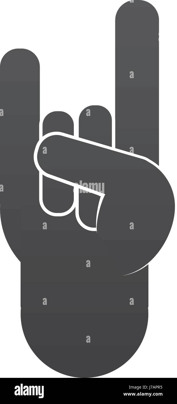 cute hand up with rock symbol Stock Vector Image & Art - Alamy