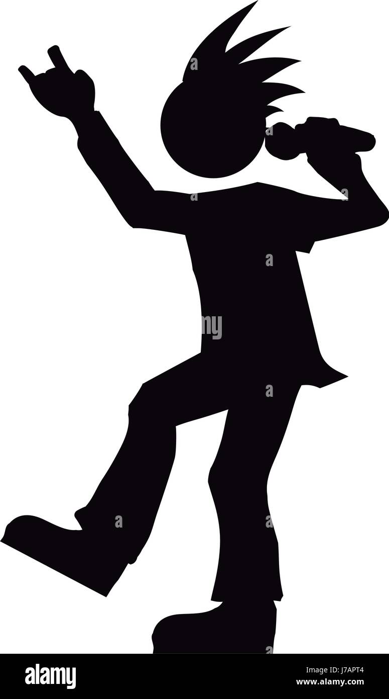 boy rocker singing with hairstyle and casual wear Stock Vector Image ...