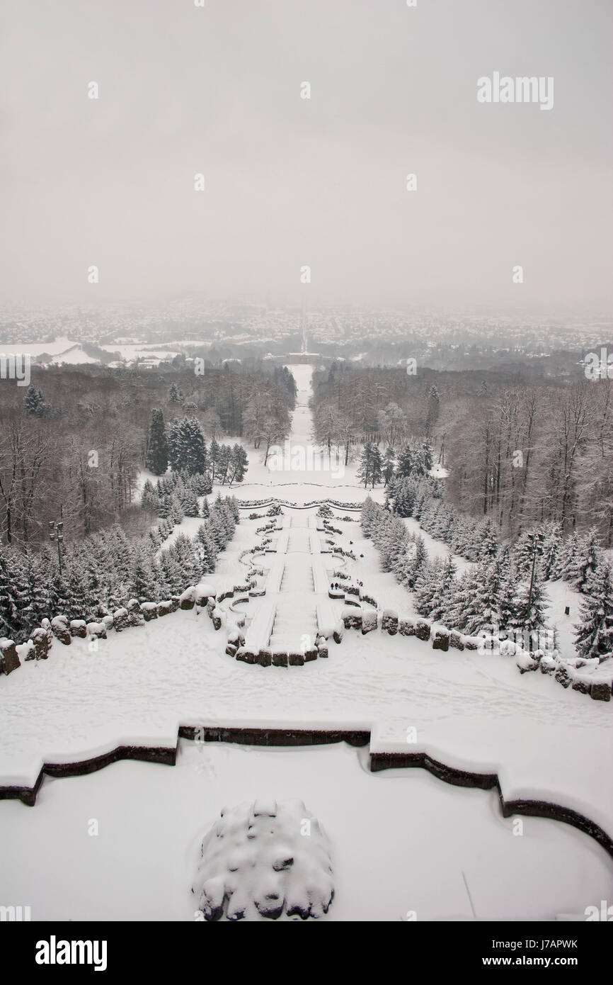 aerial perspective winter sightseeing hesse germany german federal ...