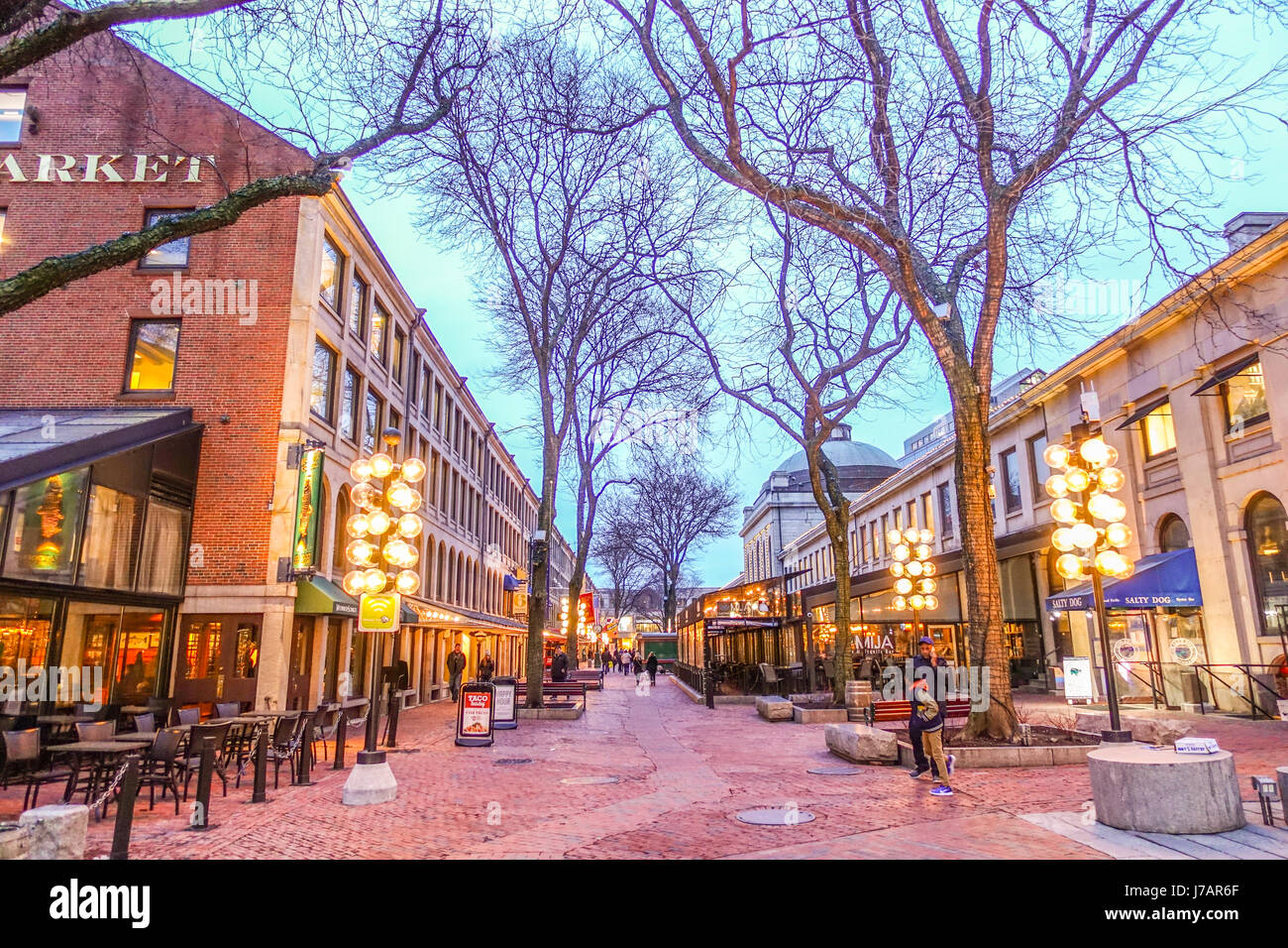 Beautiful pedestrian zone in Boston Downtown - BOSTON - MASSACHUSETTS ...