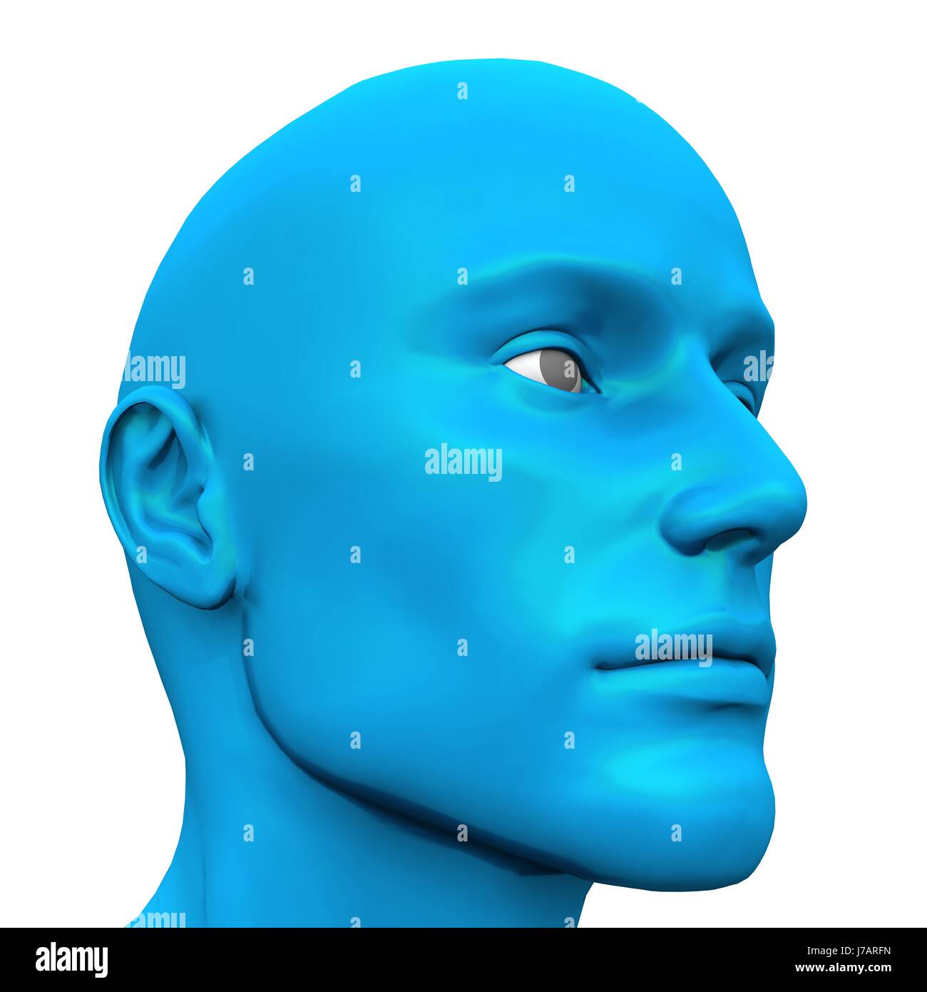 blue male masculine skin human human being man head macro close-up ...