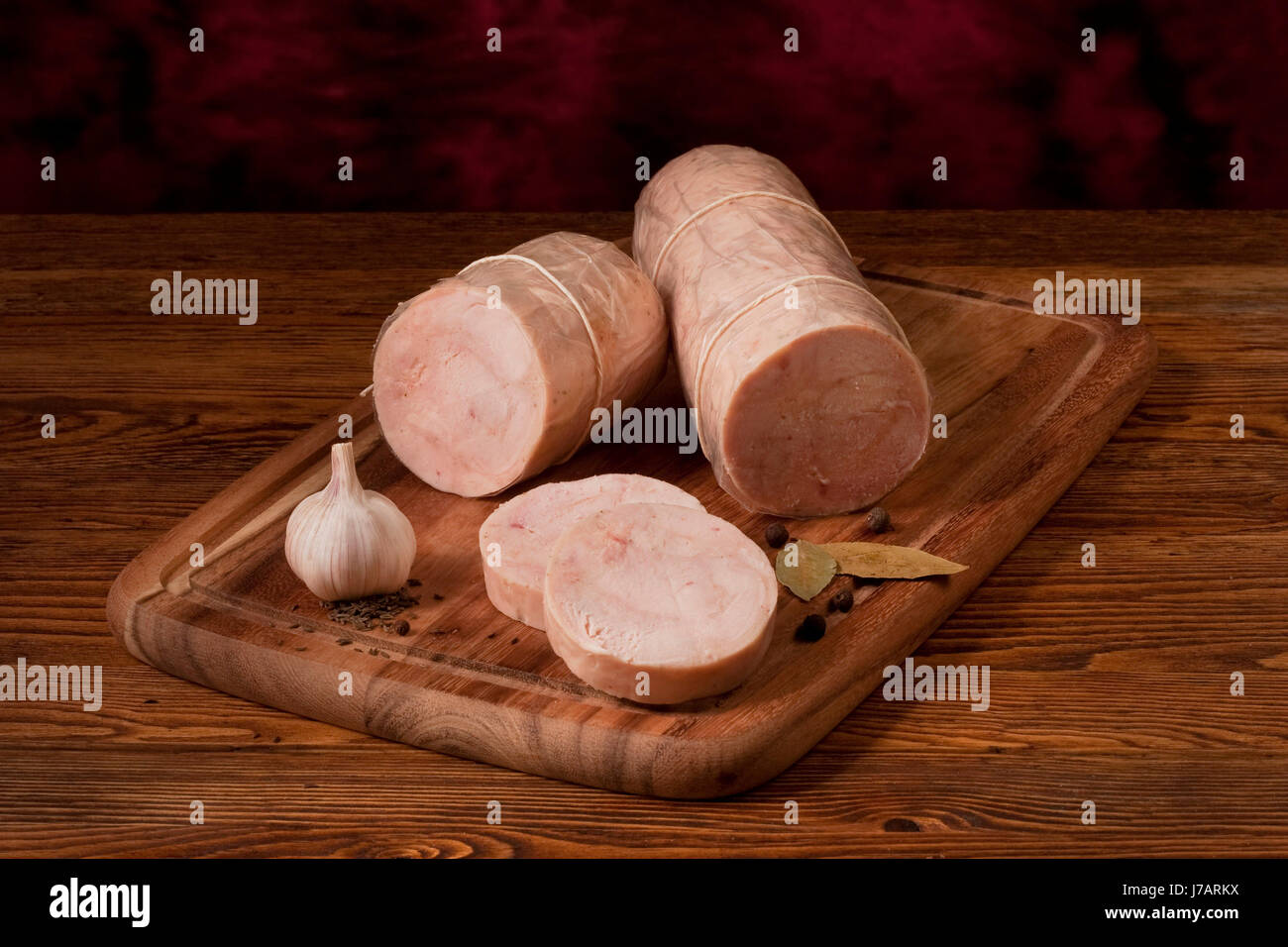 composition sausage roll kaiser delicatessen sliced meat pork ...