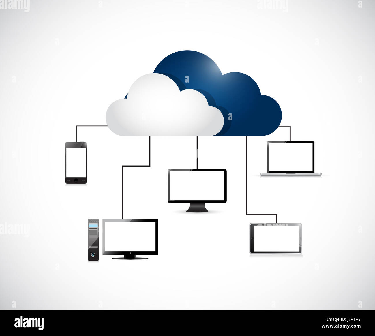 cloud computing electronic network isolated over a white background ...