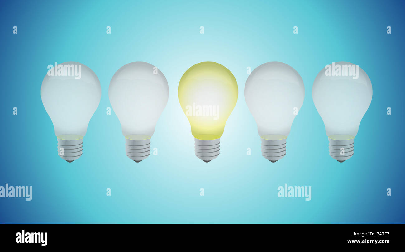 bright ideas illustration concept over a blue background Stock Photo ...