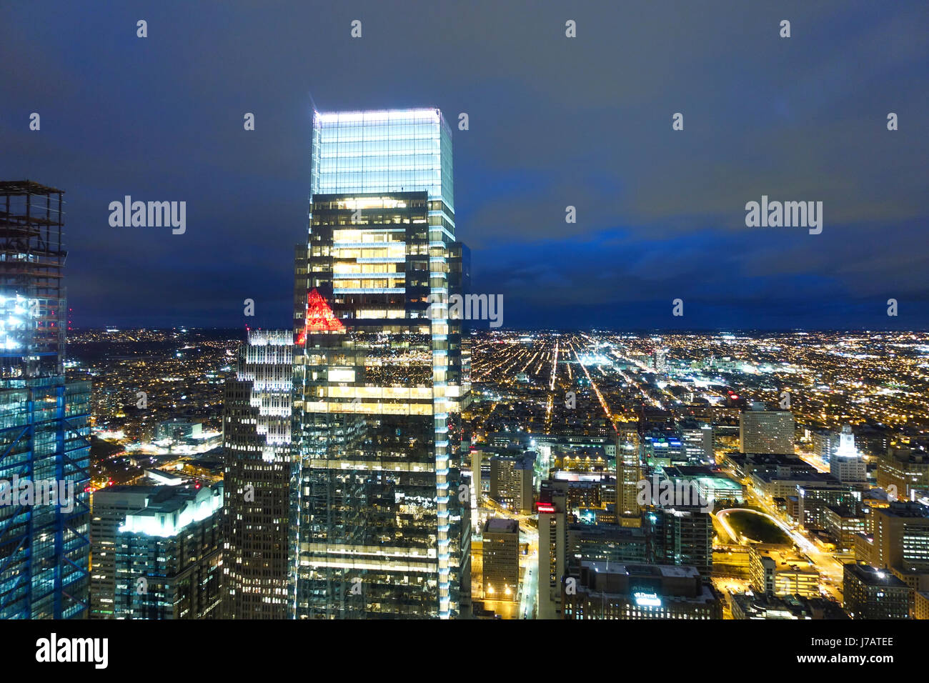 Beautiful Philadelphia at night - great aerial view - PHILADELPHIA ...