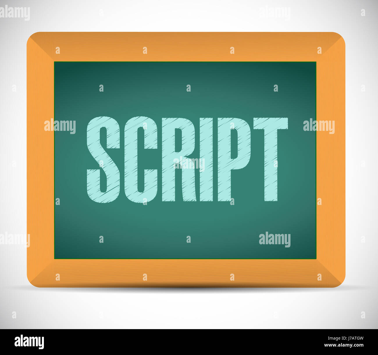 script chalkboard sign concept illustration design isolated over white ...