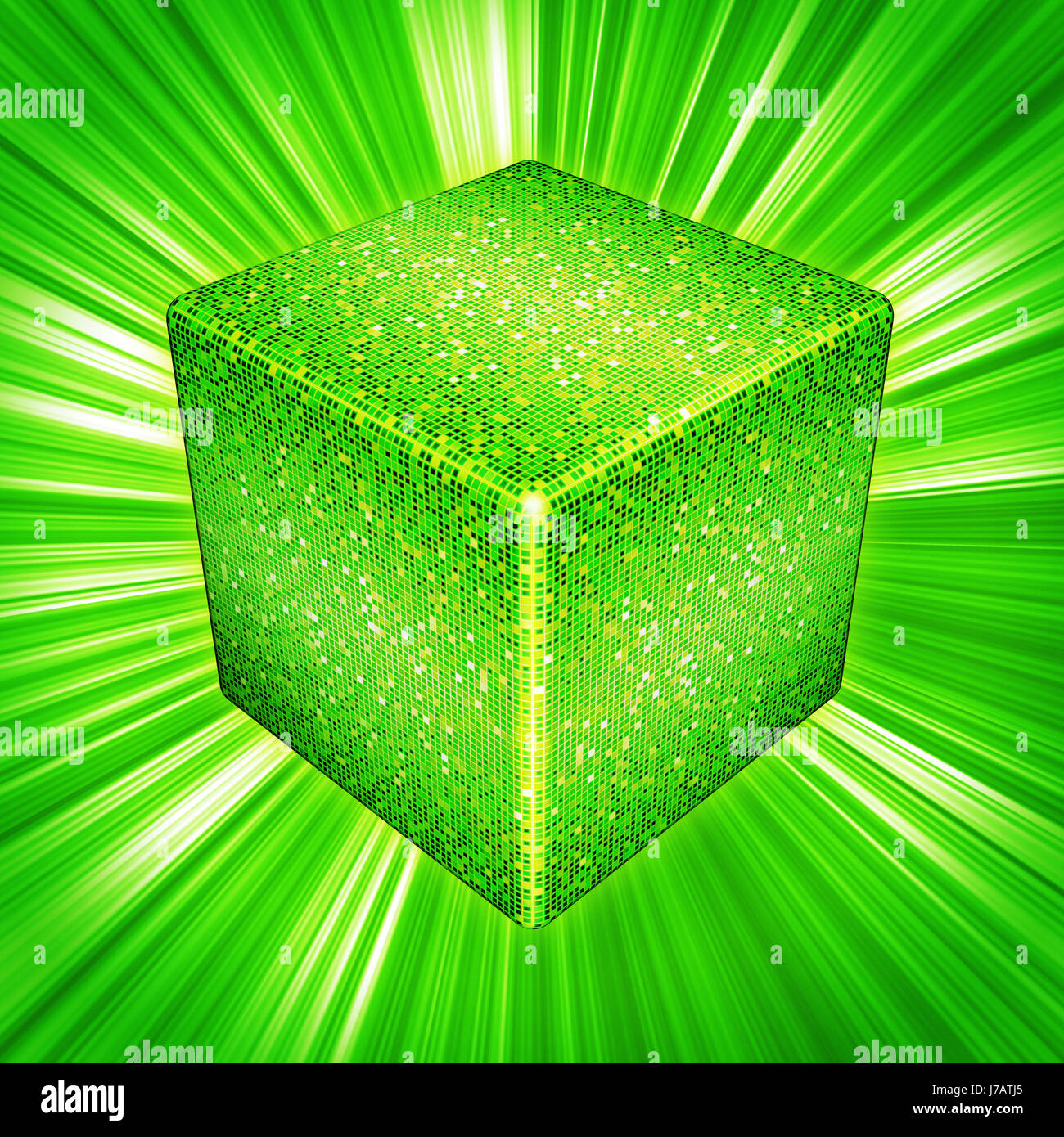 green matrix cube Stock Photo - Alamy