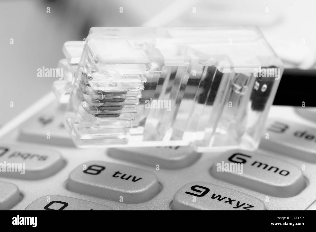 western connector rj45 with keyboard Stock Photo - Alamy