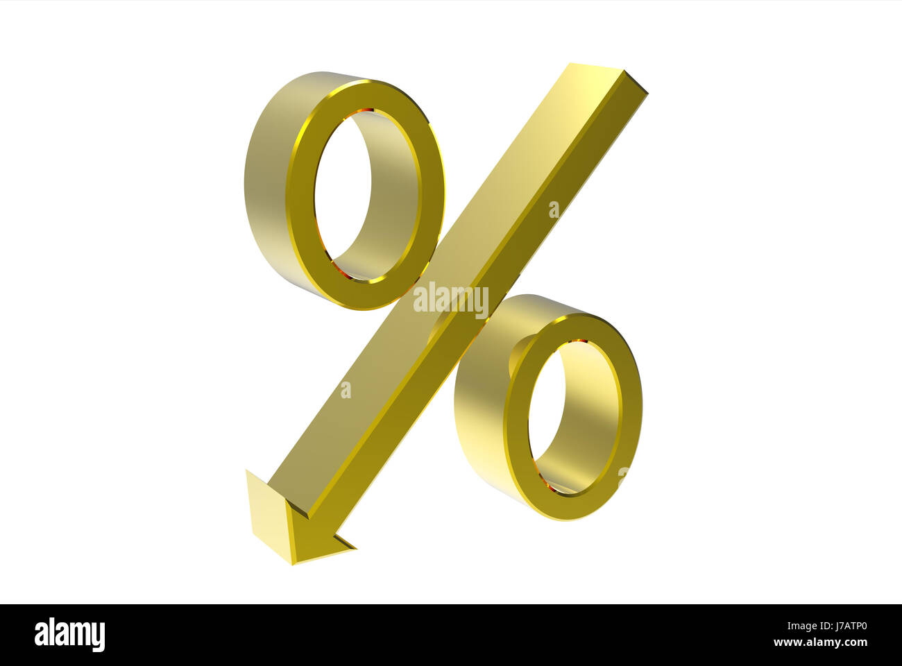 percentage symbol golden arrow down render business finance percentage ...