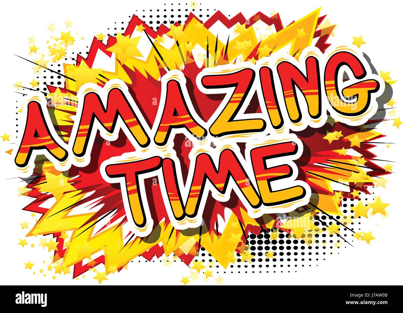 Amazing Time - Comic book style word on abstract background Stock ...