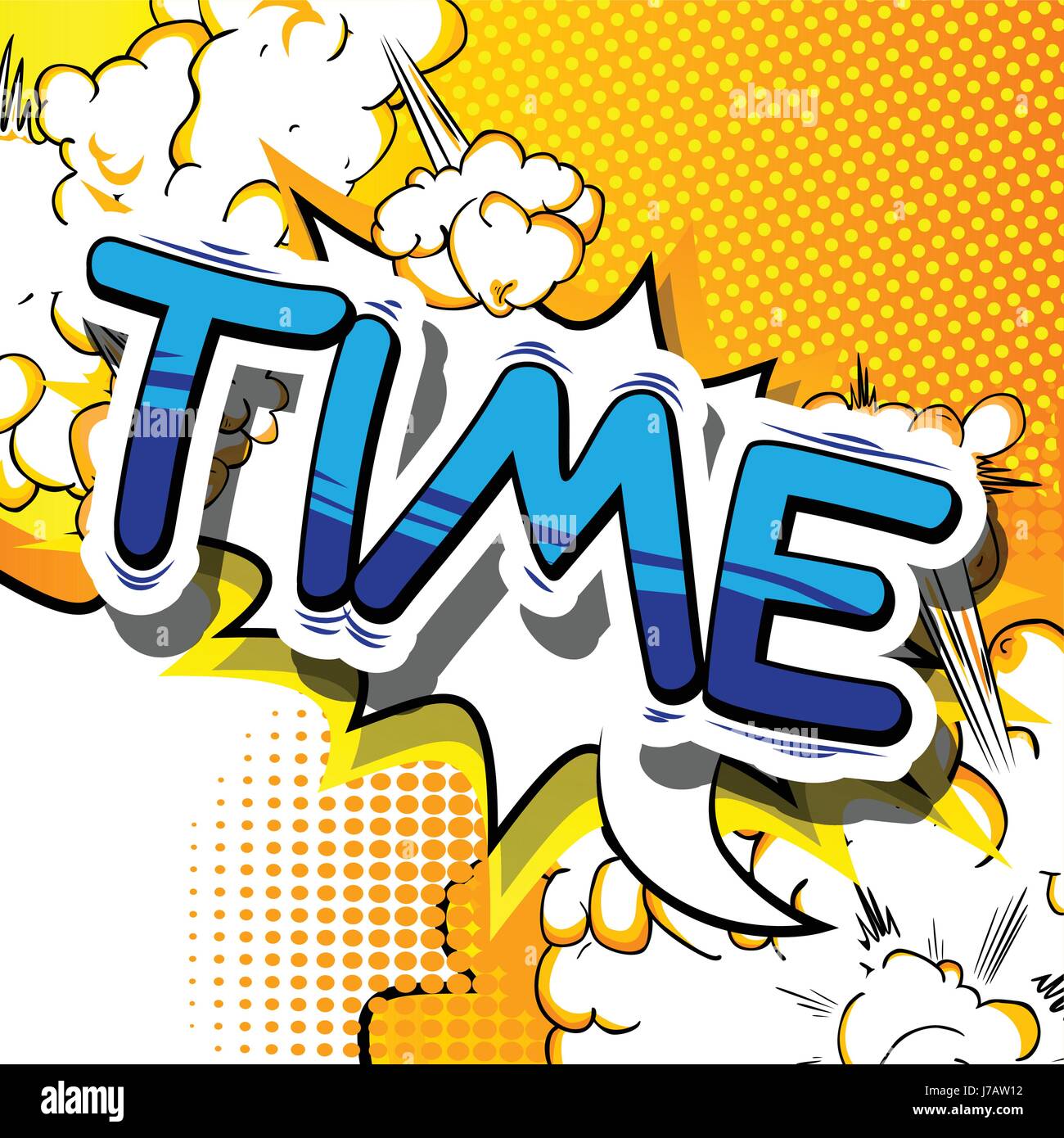 Time - Comic book style word on abstract background Stock Vector Image ...