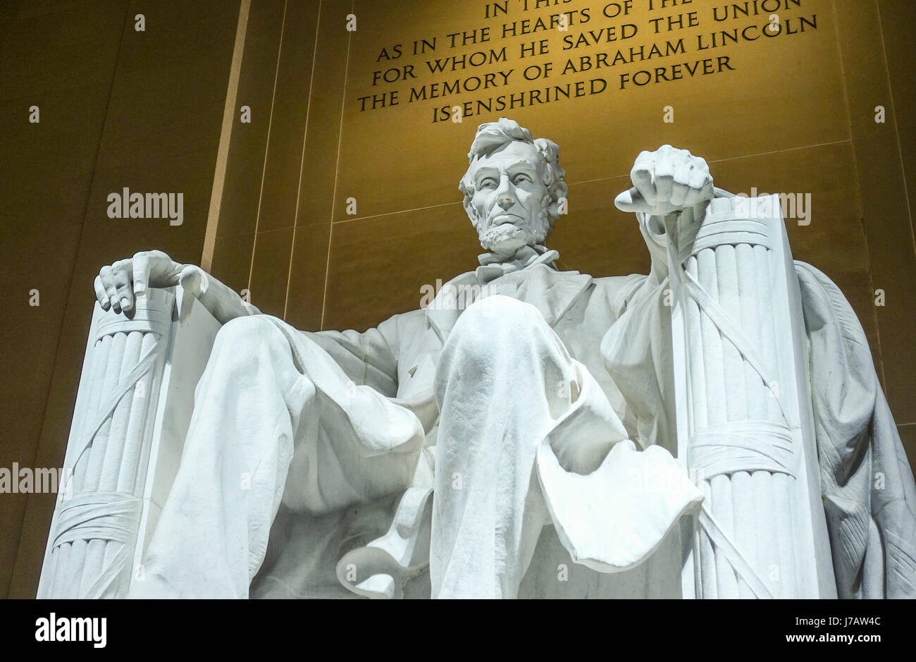 Abraham Lincoln Statue in Washington DC - The Lincoln Memorial Stock ...