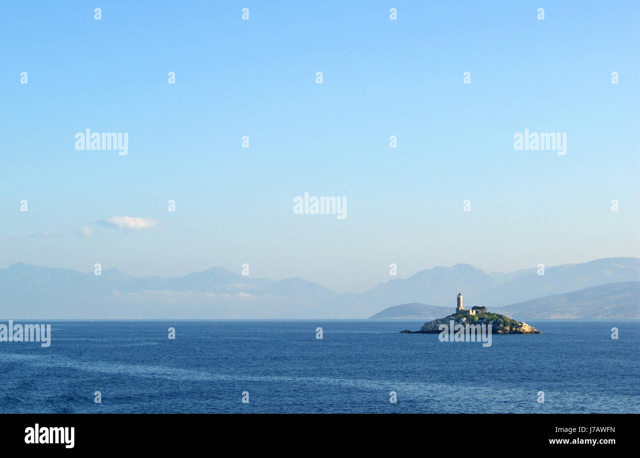lighthouse island off albania Stock Photo - Alamy