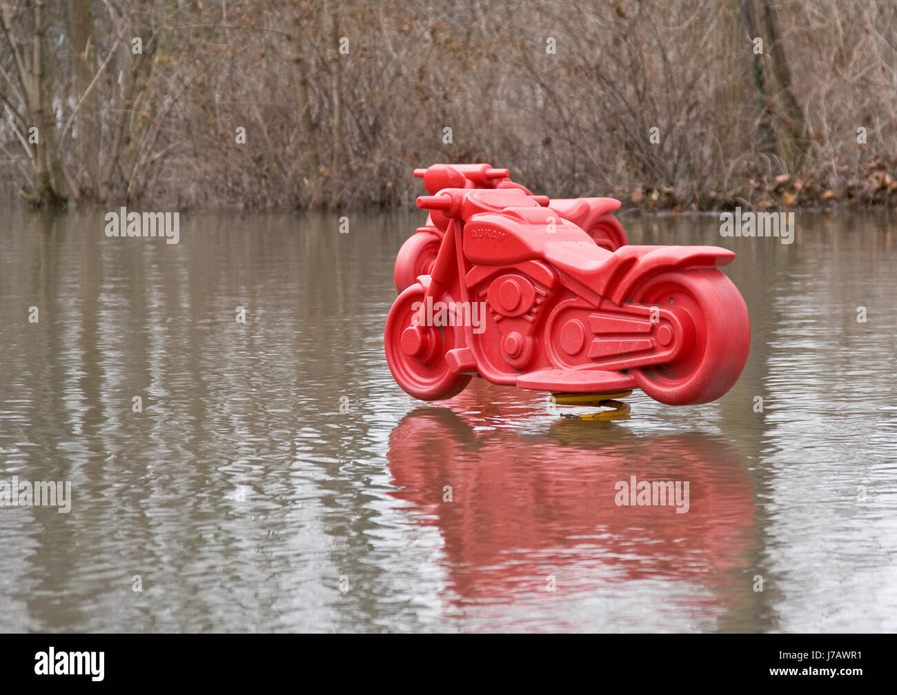 flood high tide playground house building danger object risk scree ...