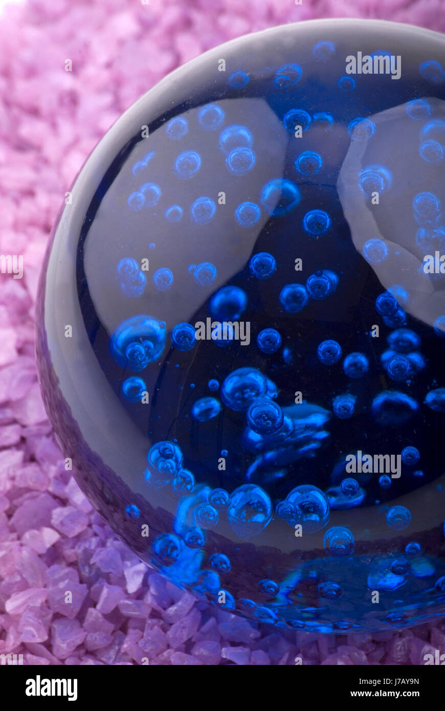 blue purple deco glass ball pellets dyer staint pigment glassy bowl ...
