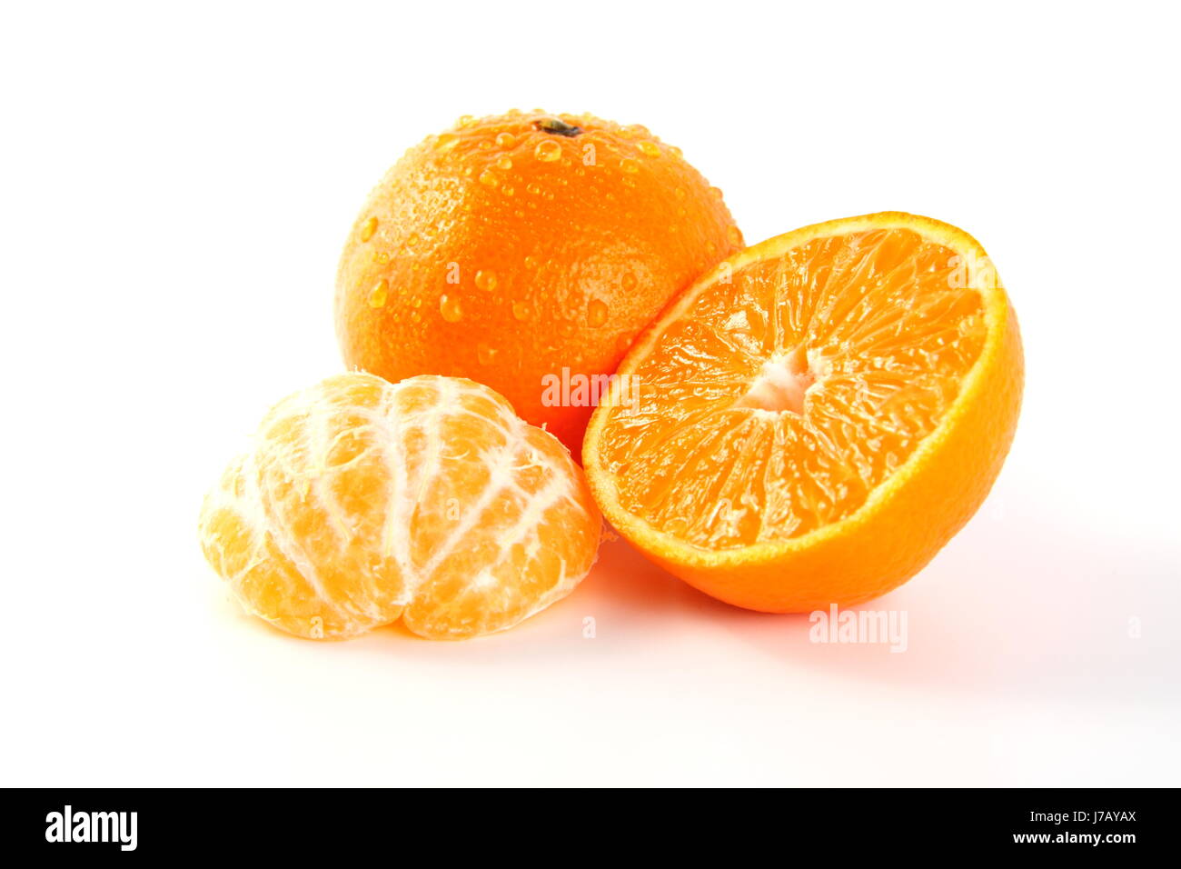 fruit tropical fruit tangerine tangerines half halved orange food ...
