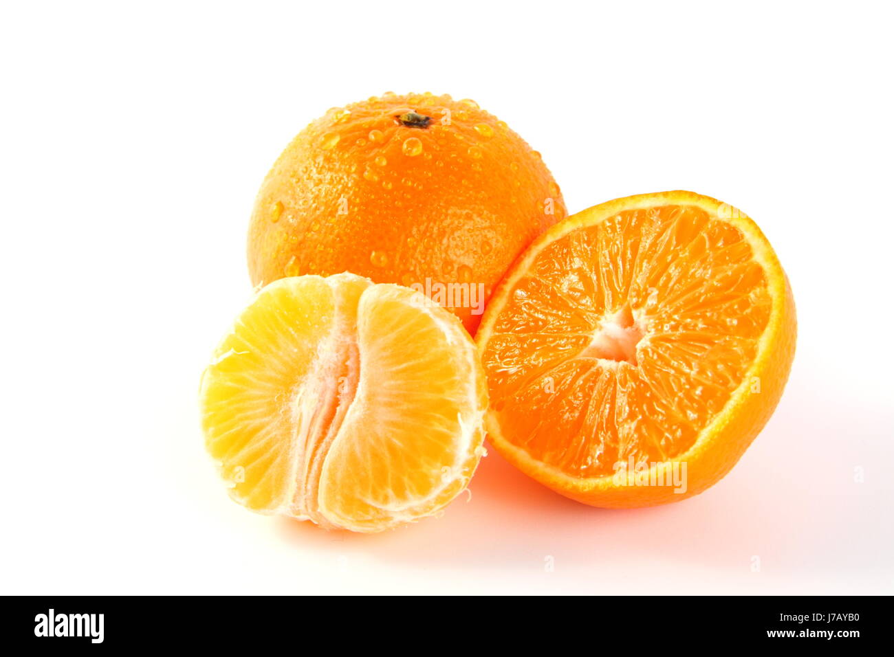 isolated optional tangerine tangerines half halved orange food aliment ...