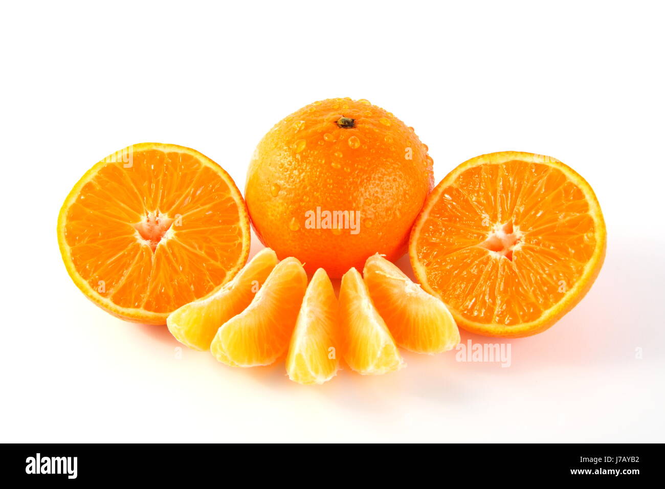 fruit tropical fruit tangerine tangerines half halved orange food ...