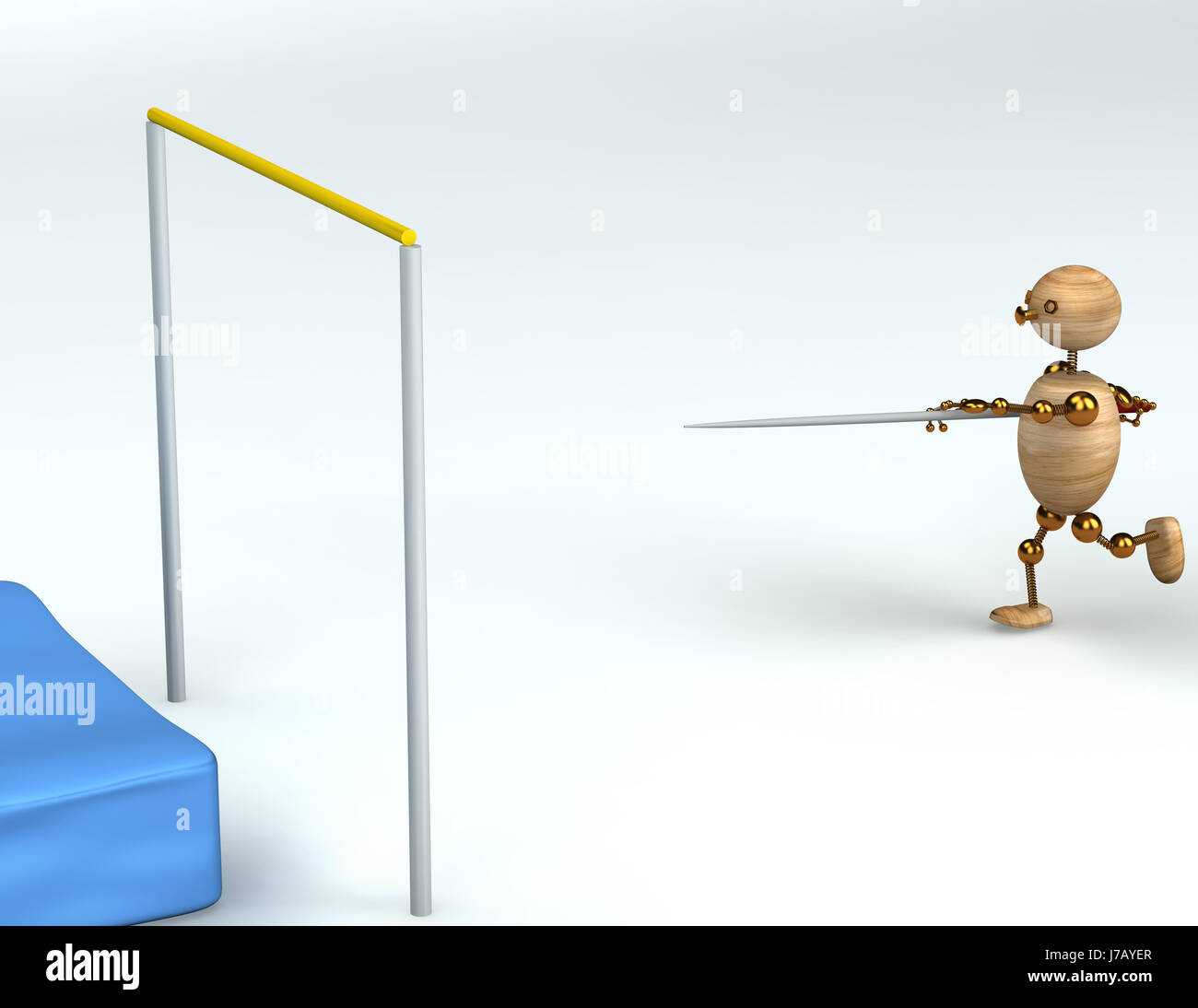 wood spring bouncing bounces hop skipping frisks jumping jump pole high ...