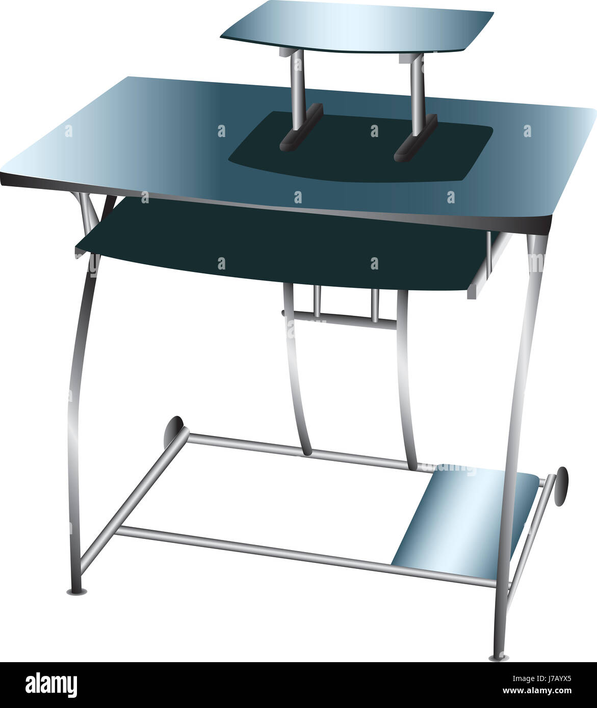 office desk furniture modern modernity practical workstation computers ...