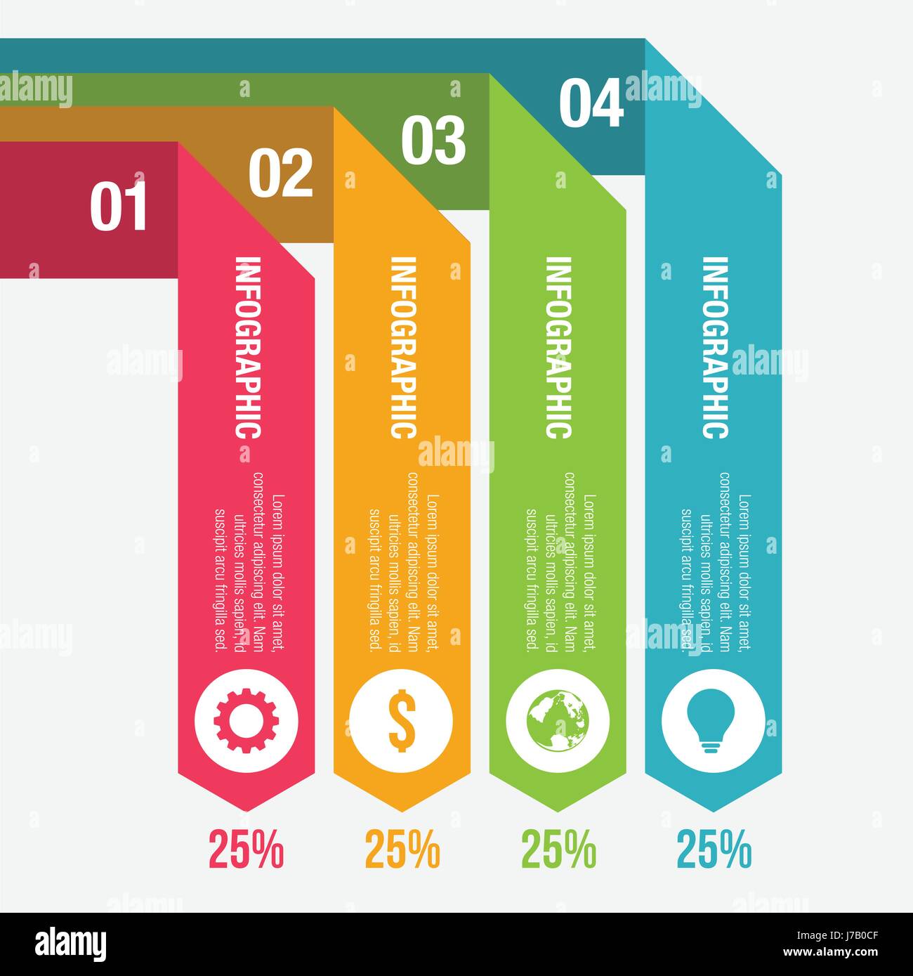 Flat Colorful Flip Banner Infographic Stock Vector Image & Art - Alamy