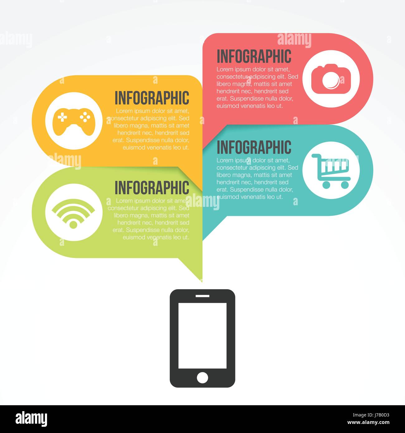 Mobile Elements Flat Vector Infographic Stock Vector Image & Art - Alamy