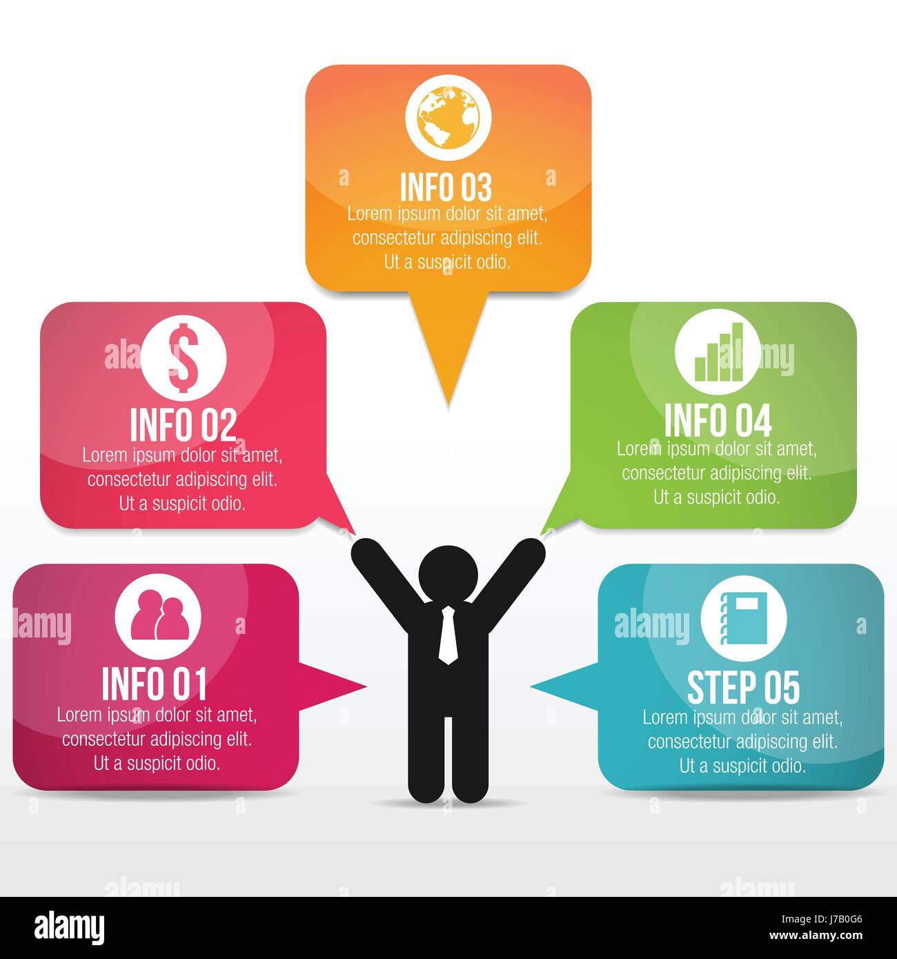 Square success business man infographic with icon Stock Vector Images ...