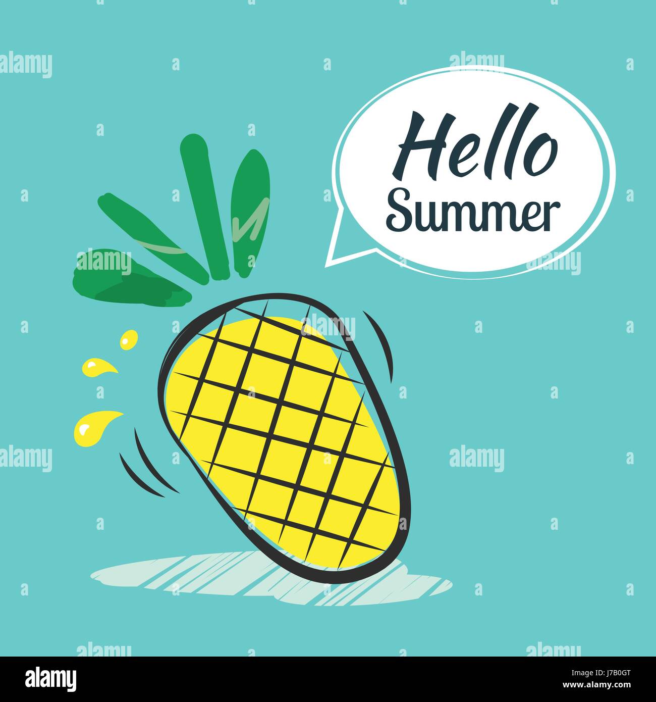 Hand drawing hello summer card Stock Vector Image & Art - Alamy
