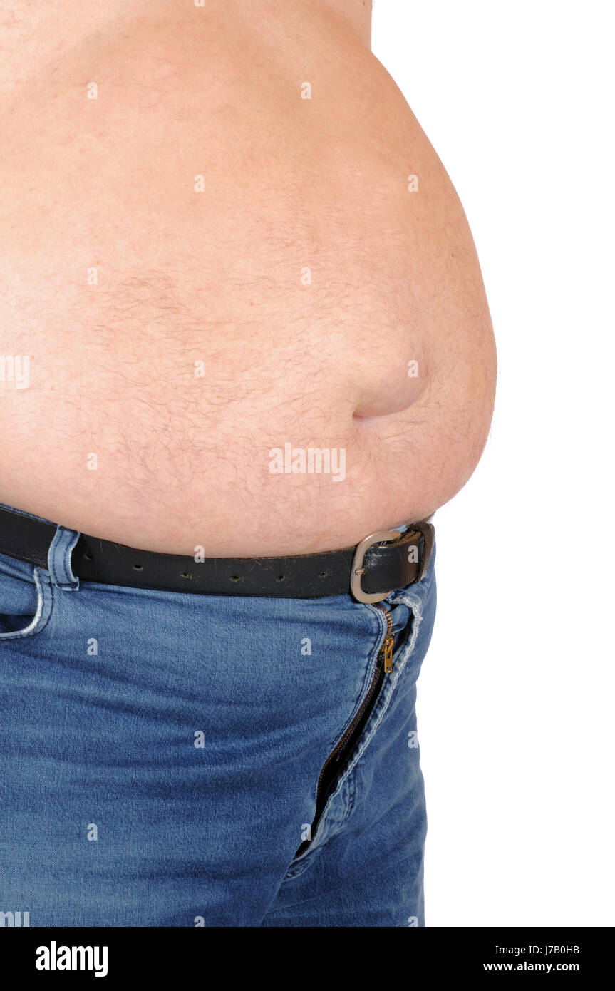 belly tummy overweight man insalubrious isolated skin measured sured ...