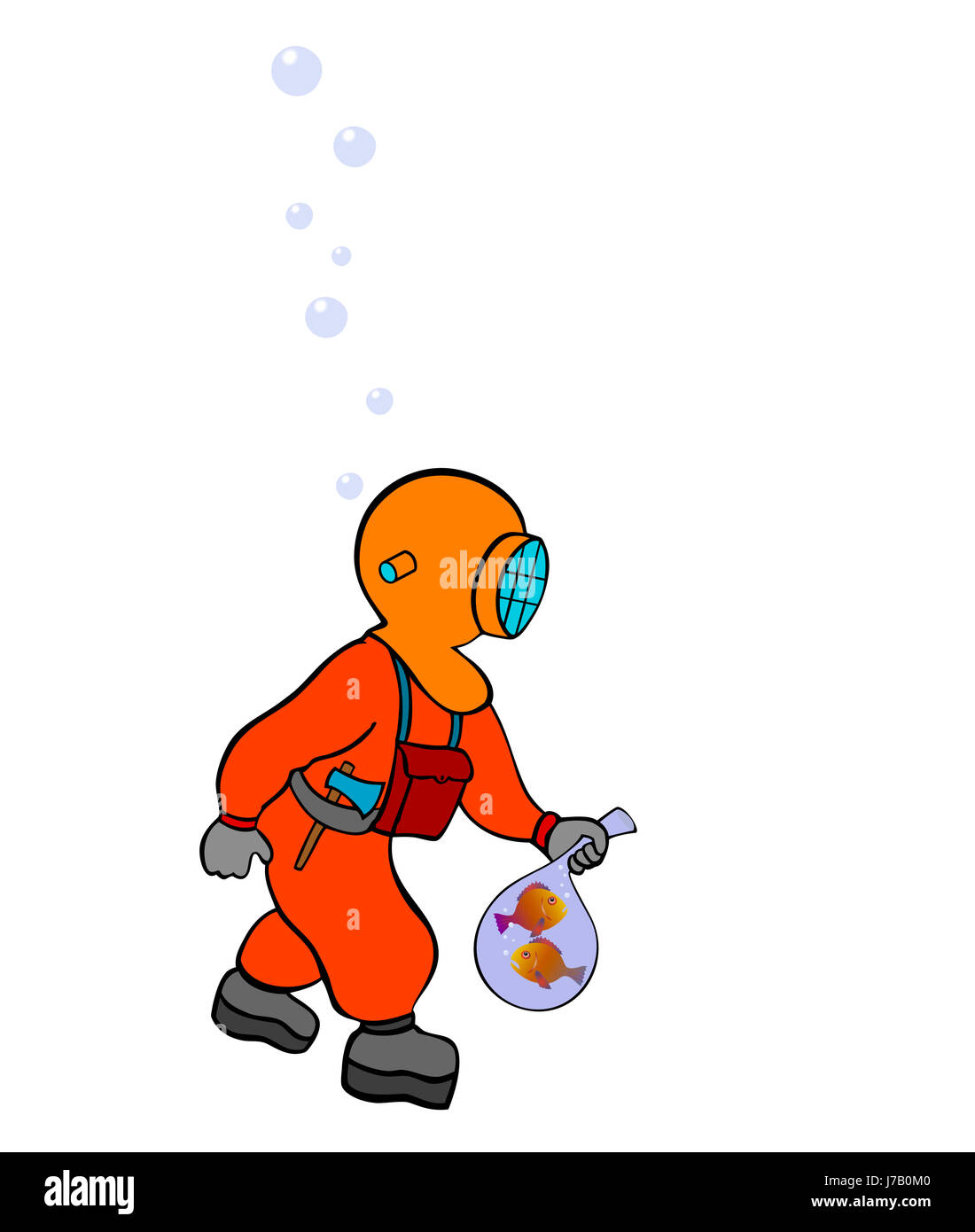 Cartoon deep sea diver Cut Out Stock Images & Pictures - Alamy