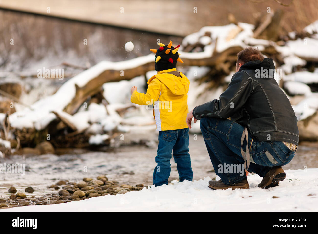 winter walk daddies fathers snow child familiy family father daddy dad ...