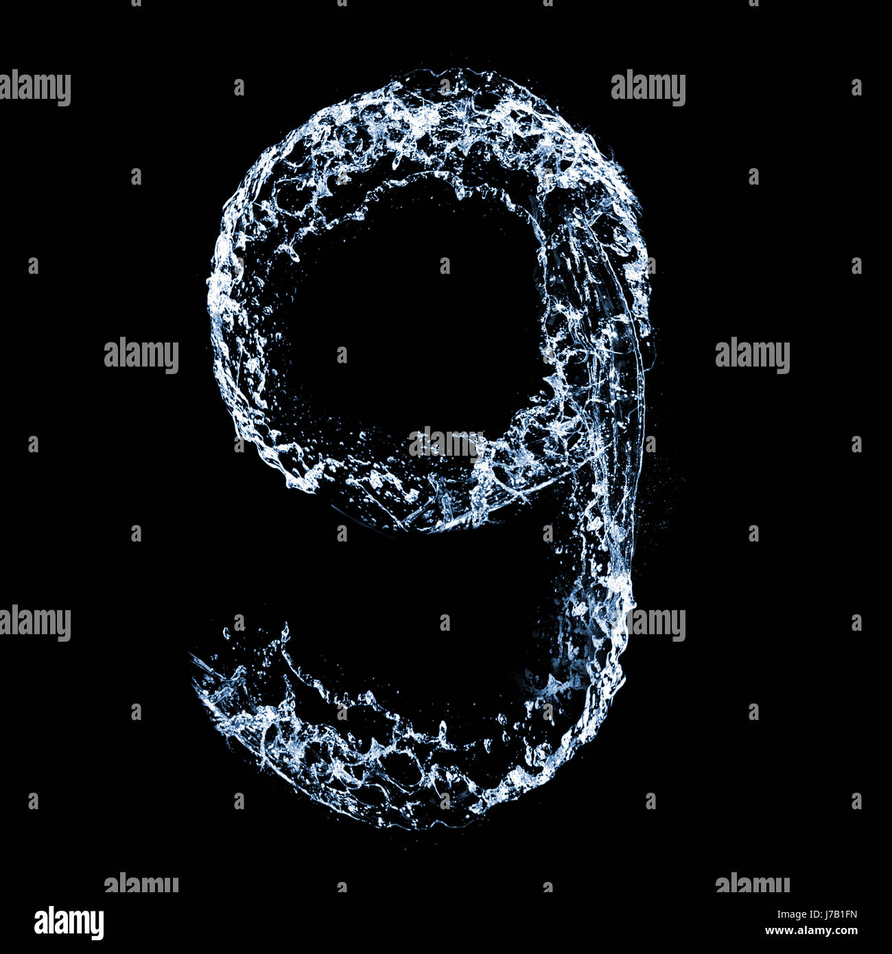 waves number nine water sign signal waves writing font typography ...