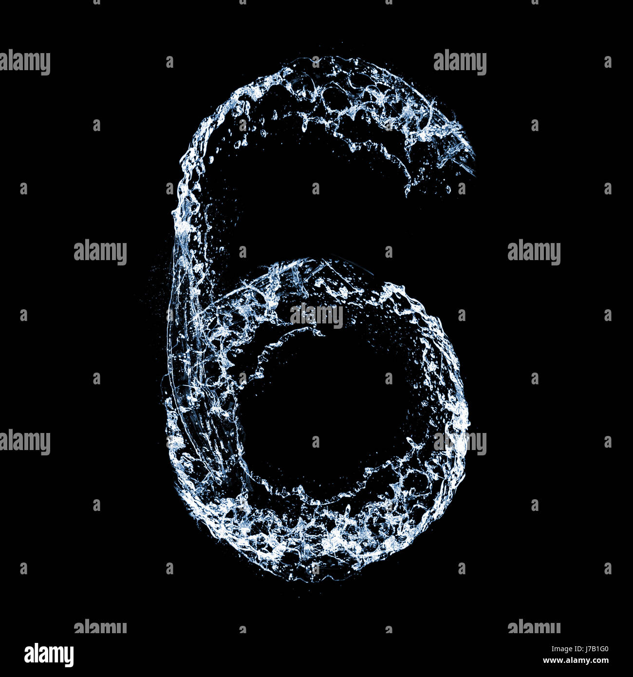waves six number water sign signal waves writing font typography squirt ...