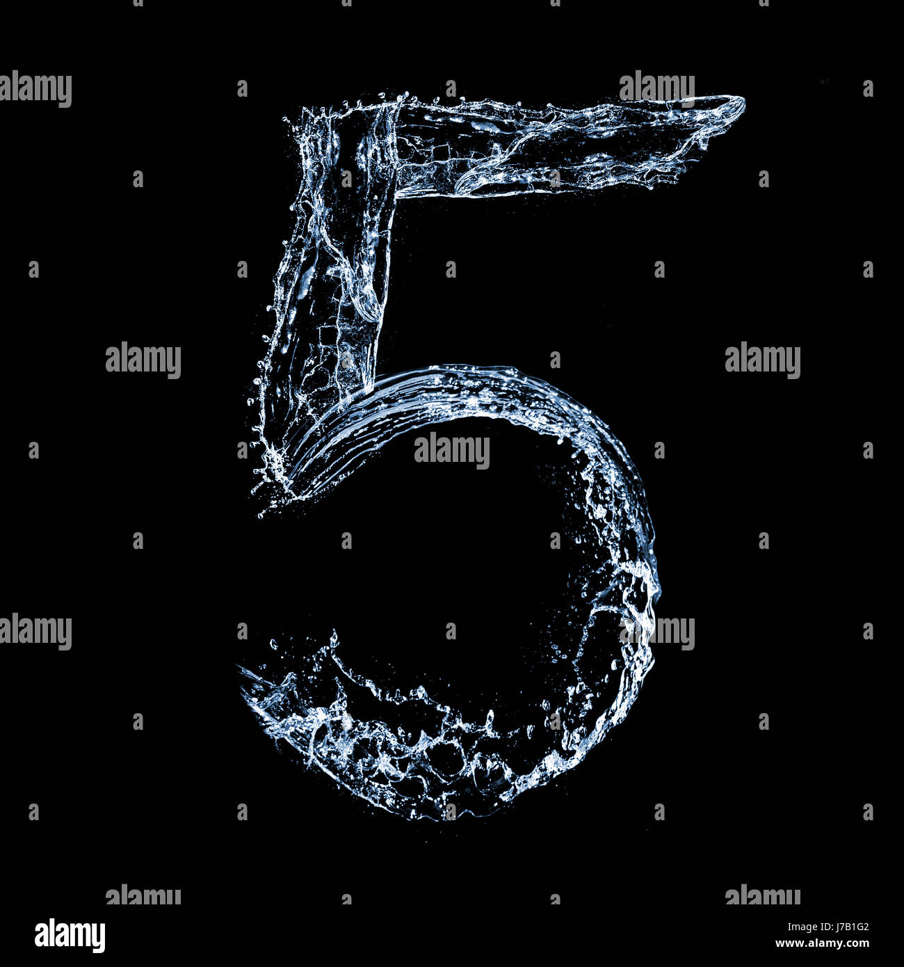 five waves number water sign signal five waves writing font typography ...