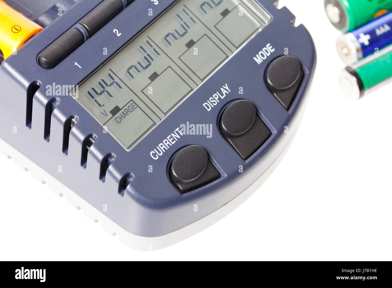 isolated battery batteries white blue object environment enviroment ...