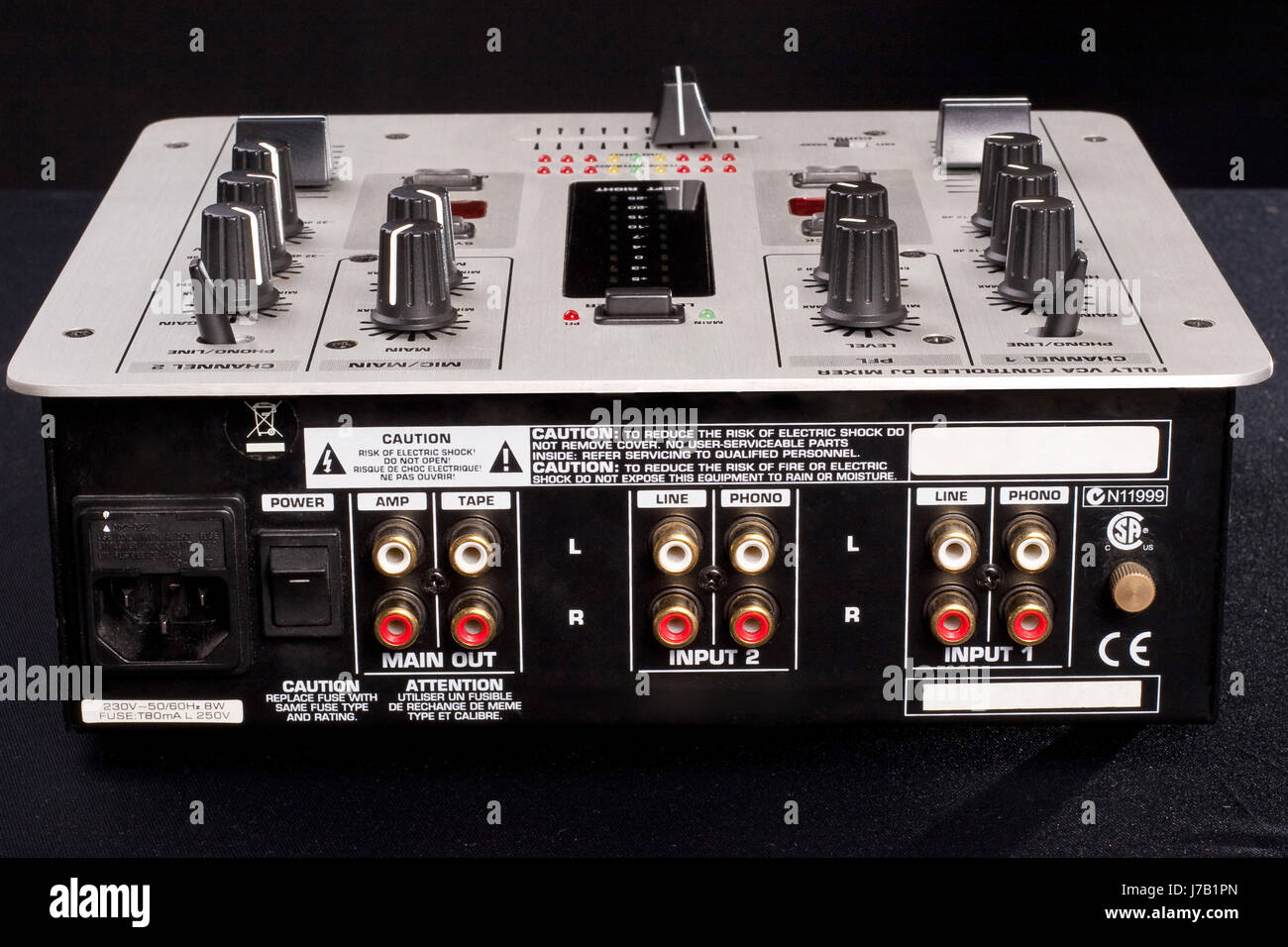 equipment audio mixer mix control tune buttons keys desk sound closeup ...