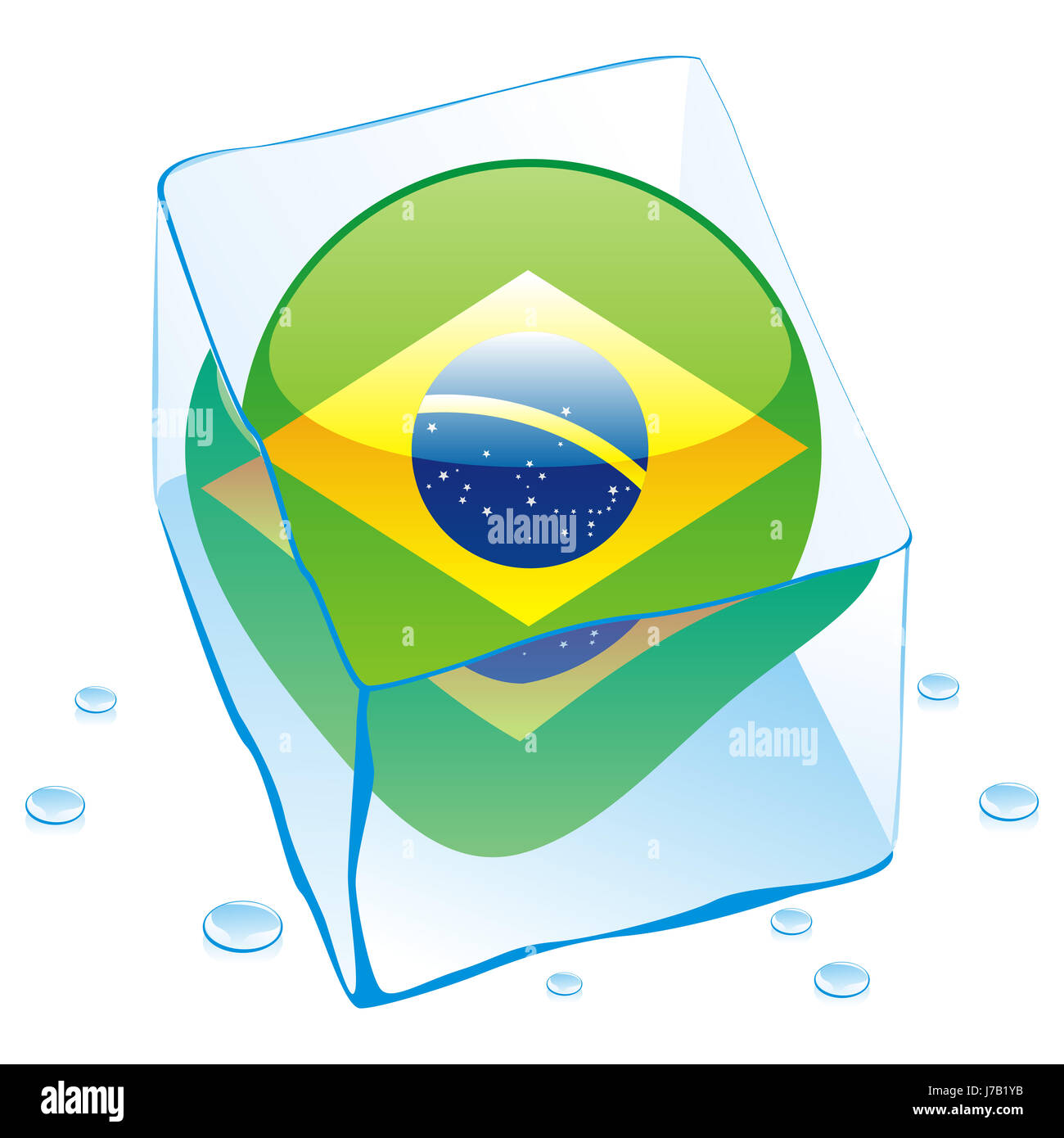 cold catarrh illustration flag brazil freeze ice blue object travel ...